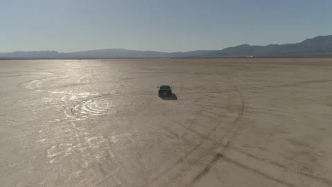 Aerial View of Black Muscle Car Driving ... | Stock Video | Pond5