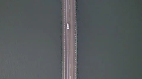 Aerial view on Bridge over Water Germany... | Stock Video | Pond5