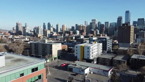 Aerial view of Calgary's inner-city neig... | Stock Video | Pond5