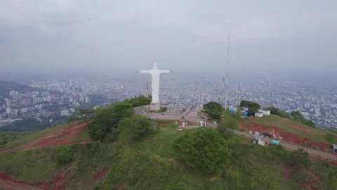 aerial view of Cali, Colombia's iconic C... | Stock Video | Pond5