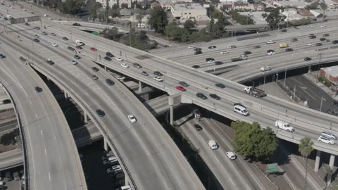 Aerial View of Cars Commuting on Los Ang... | Stock Video | Pond5