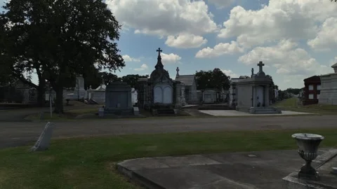 Aerial view of cemetery and crips at the... | Stock Video | Pond5