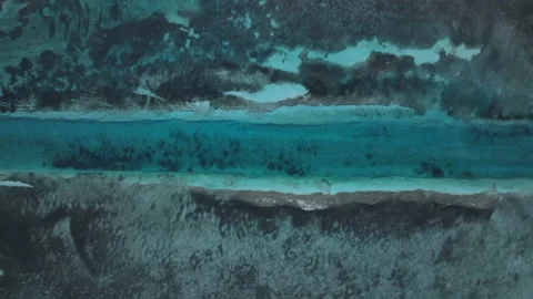 Aerial View Channel Of Blue Ocean Water | Stock Video | Pond5