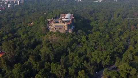 Aerial view of Chapultepec Castle in Cha... | Stock Video | Pond5