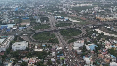 An aerial view of Chennai Maduravoyal Ex... | Stock Video | Pond5
