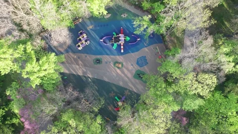Aerial view of children playground in th... | Stock Video | Pond5