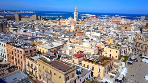 Aerial view of the city of Bari, the cap... | Stock Video | Pond5