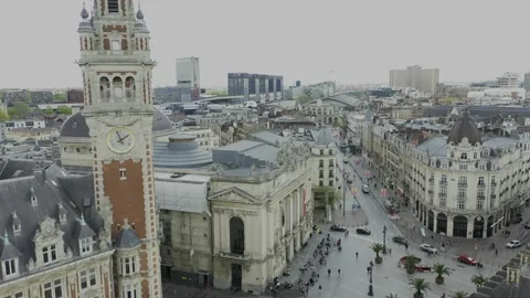 Aerial view of the city center of Lille ... | Stock Video | Pond5