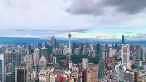 Aerial view cityscape Menara and Petrona... | Stock Video | Pond5