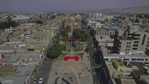 Aerial view of the Civic Walk of Tacna | Stock Video | Pond5