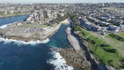 Aerial View Of Clovelly Beach And Narrow... | Stock Video | Pond5