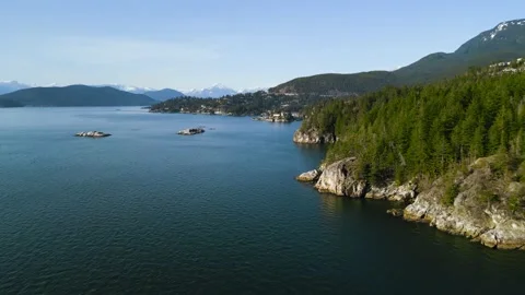 Aerial view of the coastal line in Light... | Stock Video | Pond5