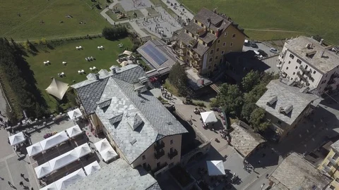 Aerial view of Cogna, Valle d'Aosta, Ita... | Stock Video | Pond5