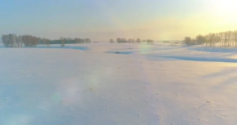 Aerial view of cold arctic field landsca... | Stock Video | Pond5