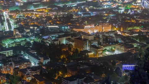 Aerial view of column of freedom in the ... | Stock Video | Pond5