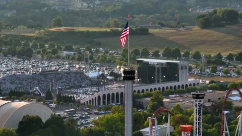 Aerial view of concert at HersheyPark st... | Stock Video | Pond5