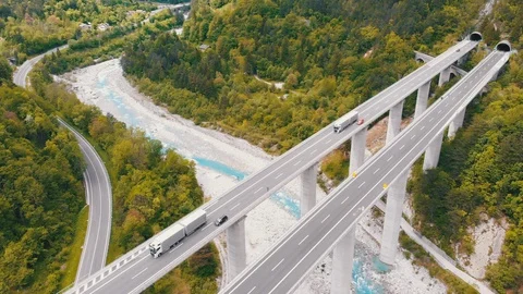 Aerial view of the Concrete Highway Viad... | Stock Video | Pond5