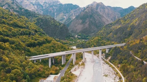 Aerial view of the Concrete Highway Viad... | Stock Video | Pond5
