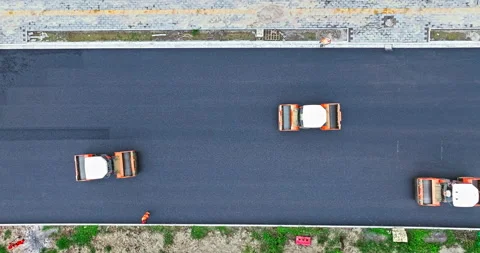 Aerial view of construction site is layi... | Stock Video | Pond5