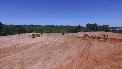 Aerial view of construction site levelin... | Stock Video | Pond5