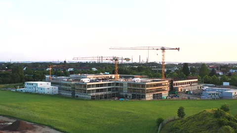 Aerial View of a Construction Site of a ... | Stock Video | Pond5