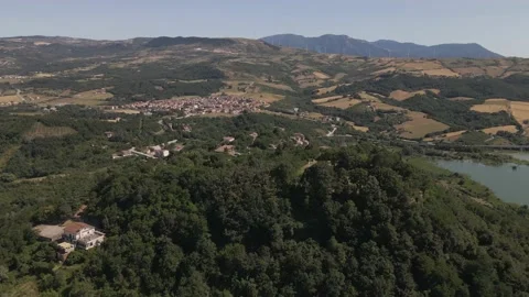 Aerial view of Conza della Campania, Ave... | Stock Video | Pond5