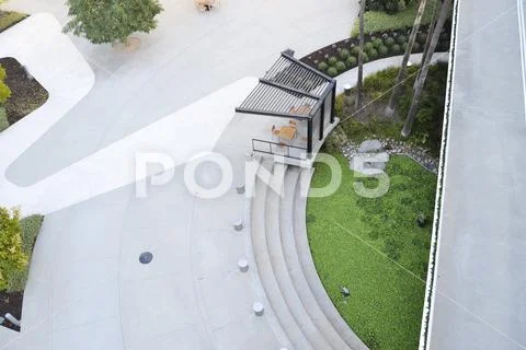 Aerial view of corporate building rest area Stock Image #100696491