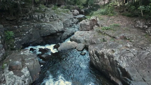Aerial View of Creek and Cascades Deep i... | Stock Video | Pond5