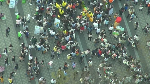 Crowd Aerial Stock Video Footage | Royalty Free Crowd Aerial Videos | Pond5