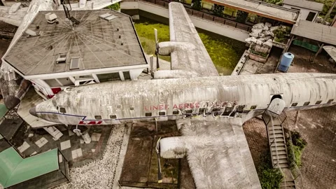Aerial View of Decaying Abandoned Airpla... | Stock Video | Pond5
