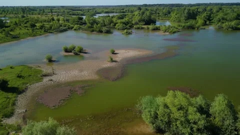 Aerial view with a delta, an ecosystem f... | Stock Video | Pond5