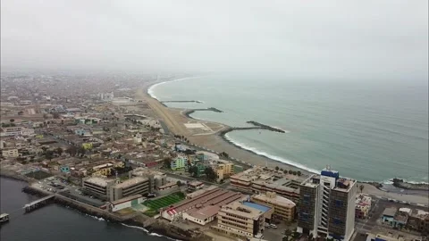 Aerial view of the district of La Punta ... | Stock Video | Pond5