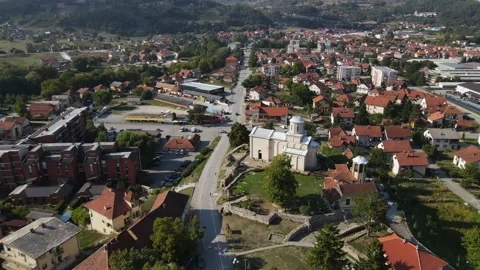 Aerial View, Downtown Arilje, Serbia. Ma... | Stock Video | Pond5