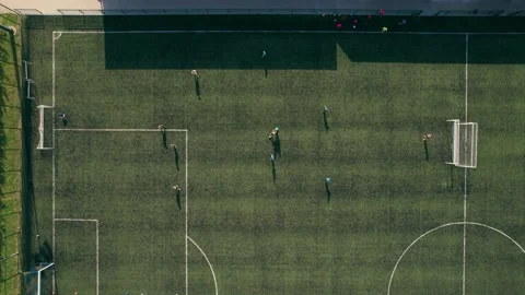 Aerial view from drone of football socce... | Stock Video | Pond5