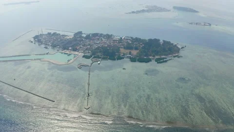 aerial view of drone in pramuka island, ... | Stock Video | Pond5
