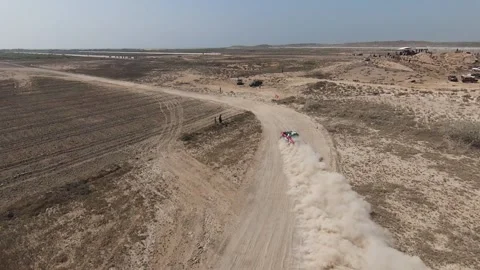 Aerial View Of Dust Trails From Rally J... | Stock Video | Pond5