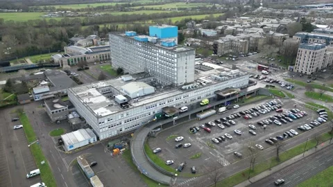 Aerial view of Ealing Hospital, an NHS h... | Stock Video | Pond5