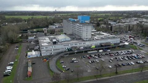 Aerial view of Ealing Hospital, an NHS h... | Stock Video | Pond5