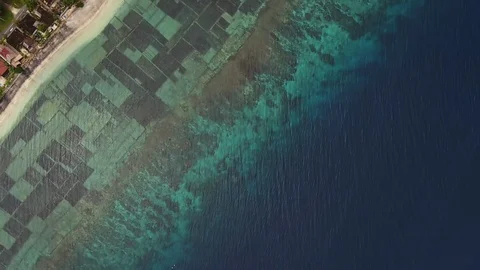 Aerial view of the east coast of Nusa Pe... | Stock Video | Pond5