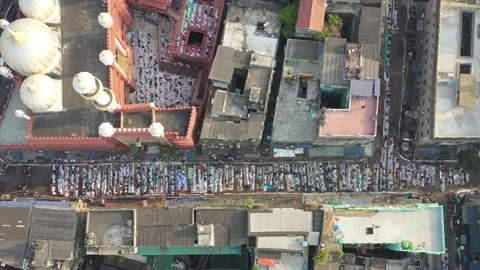 Aerial View of Eid prayer at Nakhoda mos... | Stock Video | Pond5
