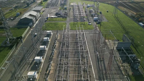 Aerial View Electrical Substation Curren... | Stock Video | Pond5