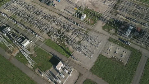 Aerial View Electrical Substation Curren... | Stock Video | Pond5