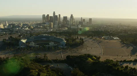 Aerial view of Elysian Park Dodgers Stad... | Stock Video | Pond5
