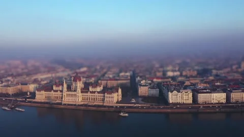 Aerial View Embankment of Budapest, Tilt... | Stock Video | Pond5