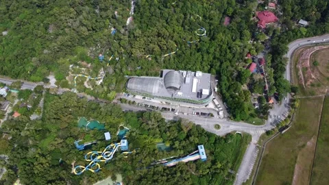 Aerial view Escape water theme park and ... | Stock Video | Pond5