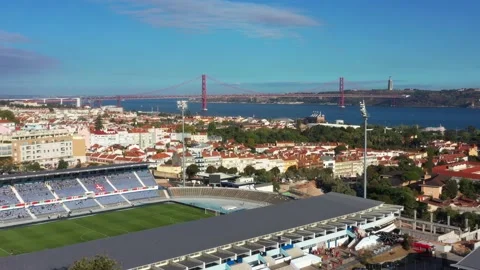 Aerial View Of Estádio do Restelo, Mult... | Stock Video | Pond5