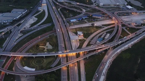 Aerial view Expressway motorway highway ... | Stock Video | Pond5