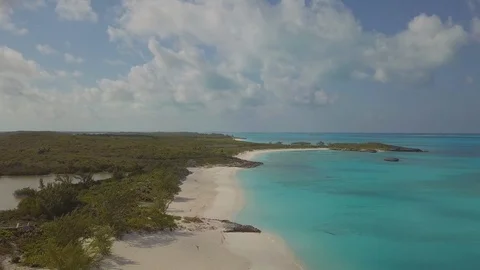 aerial view of Exuma at the Bahamas. sum... | Stock Video | Pond5