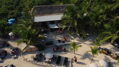 Aerial view of the famous Gitano Beach M... | Stock Video | Pond5