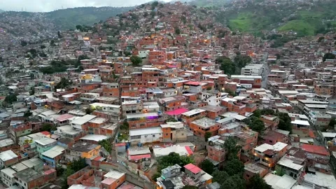 Aerial view of famous slums of Caracas, ... | Stock Video | Pond5